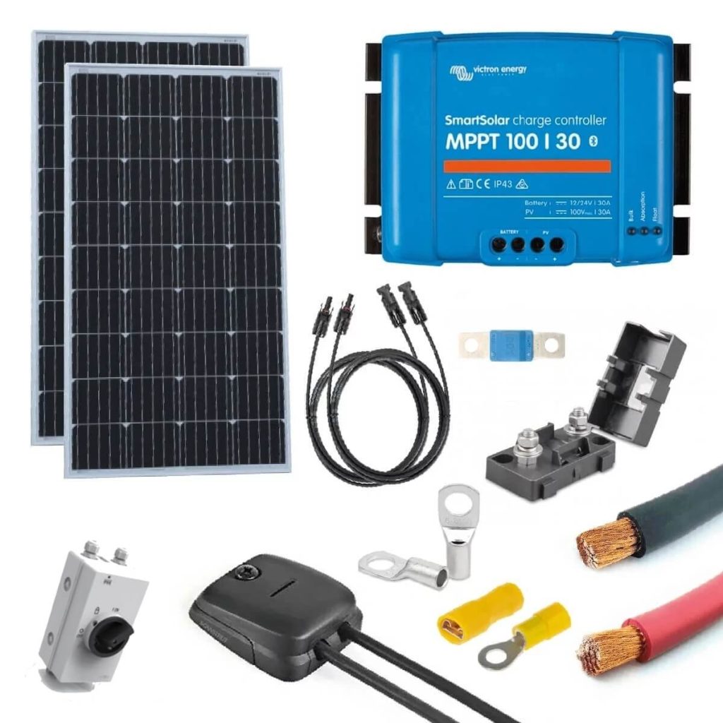 370W Solar Panel Kit - Includes Victron MPPT & 2 x 185W Rigid Panels