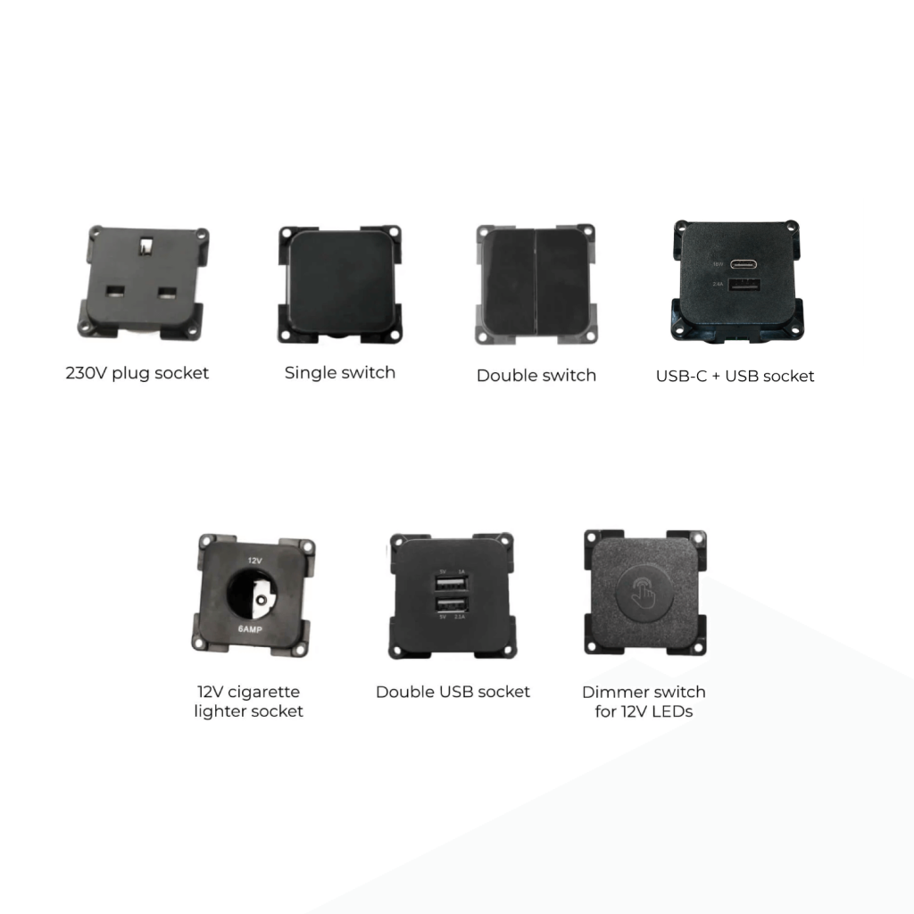 C Line Triple Socket Gunmetal 7 Socket Options ⚡