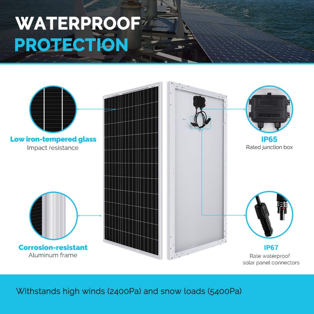 Renogy 100W Solar Panel - Monocrystalline Panel (Compact Design)