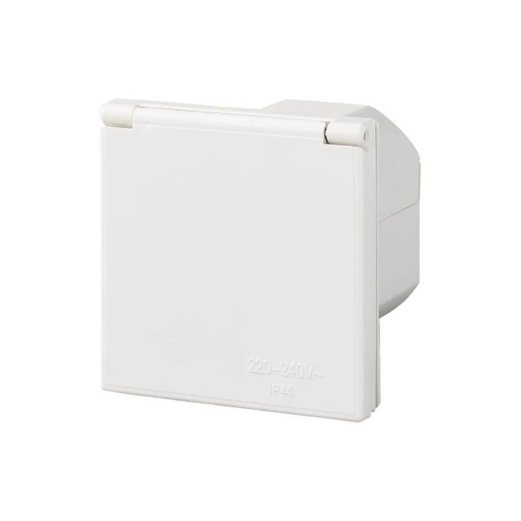 Mains Hook Up inlet socket - 16A hook-up socket for campervans (white)